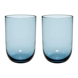 Longdrinkglas "Longdrinkbecher Like Glass 385 ml 2er Set", 2 tlg., blau, LIKE. BY VILLEROY & BOCH, Trinkgef&auml;&szlig;e