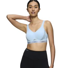 Damen Sport-BH "Triaction Cardio Flow P EX", triaction by Triumph, Gr. 100, blau, Single Jersey, Obermaterial: 48% Polyester, 35% Polyamid, 17%
