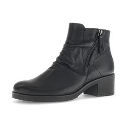 Gabor Damen Stiefelette "TUNIS", Gr. 42schwarz, Glattleder, unifarben, Schuhe, Blockabsatz, Ankleboots, Zierrei&szlig;verschluss au&szlig;en, Weite G (=weit)