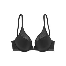 s.Oliver Damen Push-up-BH "Zo&egrave;", Gr. 70, schwarz, Microtouch, Obermaterial: 60% Polyamid, 35% Polyester, 5% Elasthan, BHs, aus modischen Mesh in