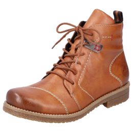 Schn&uuml;rstiefelette Rieker, Damen, Gr. 36, braun, Lederimitat, Schuhe Schn&uuml;rstiefelette, mit toller Steppnaht