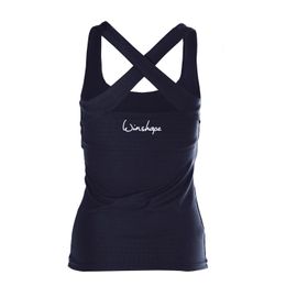 WINSHAPE Damen Sporttop "WVR25", blau, Gr. L, 90% Baumwolle, 10% Elasthan, Tops, Cross Back Style