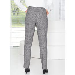 COME ON Damen B&uuml;gelfaltenhose, schwarz-wei&szlig;, Gr. 19, gemustert, mehrfarbig, 49% Wolle, 29% Polyester, 20% Baumwolle, 2% Elasthan, Hosen