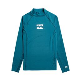 Billabong Kinder Rash Guard "Waves All Day", blau, Gr. M, 85% Polyester, 15% Elasthan, Shirts