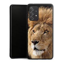 DeinDesign Galaxy A52s 5G Handy Premium Silikon H&uuml;lle Handyh&uuml;lle schwarz Case Jungle Photography Lion Silikon Premium Case