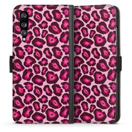 DeinDesign Huawei P20 Pro Handy Klapph&uuml;lle Handyh&uuml;lle aus Kunst Leder schwarz Flip Case Leopard Animal Print Leo Print Sideflip mit Lasche