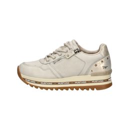 Mustang Shoes Damen Sneaker "Mustang Shoes Sneaker Lederimitat", Gr. 38ivory, Lederimitat, Schuhe