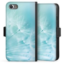 DeinDesign iPhone SE (2020) Handy Klapph&uuml;lle Handyh&uuml;lle aus Kunst Leder schwarz Flip Case Dandelion Flower Winter Sideflip mit Lasche