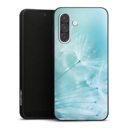 DeinDesign Galaxy A36 5G Handy Premium Silikon H&uuml;lle Handyh&uuml;lle schwarz Case Dandelion Winter Flower Silikon Premium Case