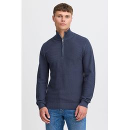 Blend Herren Troyer "BHGomaza", blau, Basic, Gr. XXXL, unifarben, Feinstrick, 100% Baumwolle, Pullover, Stilvoller Troyer mit Rei&szlig;verschluss