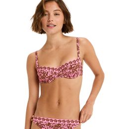 Triangel-Bikini-Top Roxy "Kerlina Uw Bralette", Damen, Gr. S, Cup B, tiramisu kerlina border, 87% Nylon, 13% Elasthan, Bikini-Oberteile