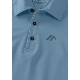 Maier Sports Herren Langarm-Poloshirt "Long Pique Polo M", blau, Gr. M, 60% Baumwolle, 40% Polyester, Shirts
