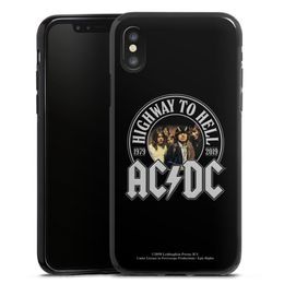 DeinDesign iPhone X Handy Silikon H&uuml;lle Case schwarz Handyh&uuml;lle Acdc Official Licensed Product Rock