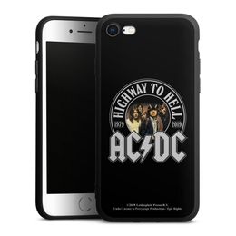 DeinDesign iPhone SE (2020) Handy Premium Silikon H&uuml;lle Handyh&uuml;lle schwarz Case Acdc Official Licensed Product Rock Silikon Premium Case