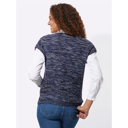 Casual Looks Damen Pullunder "Pullunder", blau, Gr. 42, gemustert, mehrfarbig, meliert, 54% Baumwolle, 46% Polyacryl, Pullover