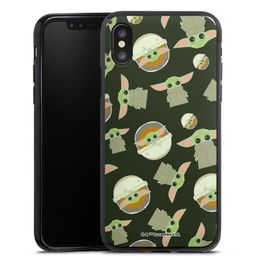 DeinDesign iPhone X Handy Silikon H&uuml;lle Case schwarz Handyh&uuml;lle Official Licensed Product Star Wars Muster Baby Yoda