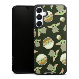 DeinDesign Galaxy A16 4G Handy Premium Silikon H&uuml;lle Handyh&uuml;lle schwarz Case Official Licensed Product Star Wars Muster Baby Yoda Silikon Premium Case
