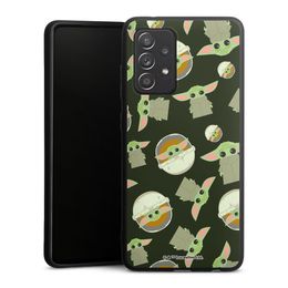 DeinDesign Galaxy A52s 5G Handy Premium Silikon H&uuml;lle Handyh&uuml;lle schwarz Case Official Licensed Product Star Wars Muster Baby Yoda Silikon Premium Case