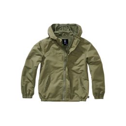 Brandit Kinder Allwetterjacke "Brandit Herren Kids Summer Windbreaker Frontzip"olive, Gr. 146, unifarben, 100% Polyester, Jacken