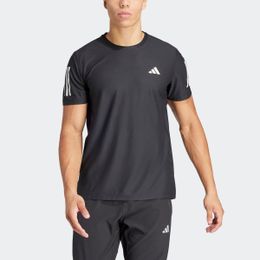 Herren Laufshirt "OTR B TEE", schwarz, Gr. M, adidas Performance, clean, Obermaterial: 86% Polyester, 14% Elasthan, Shirts