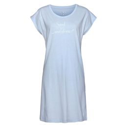 Vivance Nachthemd Damen Gr&ouml;&szlig;e L/XL pastellblau / wei&szlig;