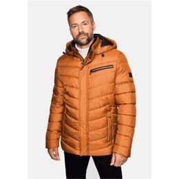 NEW CANADIAN Herren Steppjacke, braun, Gr. 34, unifarben, 100% Polyester, Jacken, mit Fleece-Einsatz am Innenkragen