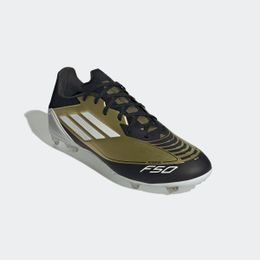 Damen Fu&szlig;ballschuh "F50 LEAGUE MESSI FG/MG", adidas Performance, Gr. 44, gold, Synthetik, Textil, Schuhe, f&uuml;r Rasenpl&auml;tze