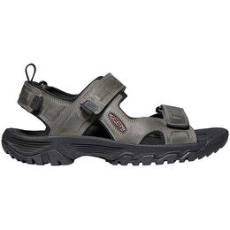 Keen Herren Sandale "TARGHEE III OPEN TOE SANDAL", Gr. 45, grau, Leder, Textil, Schuhe, mit Klettverschluss