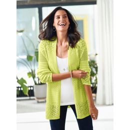 Strickjacke Inspirationen, Damen, Gr. 46, gr&uuml;n (pistazie), 60% Baumwolle, 40% Viskose, unifarben, Strickjacken Strickjacke
