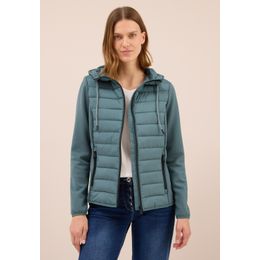 Steppjacke Cecil, Damen, Gr. L (42), gr&uuml;n (ice hill gr&uuml;n), Stoff, Obermaterial: 67% Polyester, 27% Viskose, 6% Elasthan; R&uuml;ckseite und &Auml;rmel: 100% Polyester; F&uuml;llung: 100% Polyester, unifarben, normal normal, ohne Ausschnitt, B&uuml;ndchen, Jacken Steppjacke, aus softem Materialmix