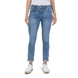 Slim-fit-Jeans Betty Barclay "Damen mit Waschung", Damen, Gr. 44, Normalgr&ouml;&szlig;en, blau, Obermaterial: 56% Baumwolle, 30% Viskose, 12% Polyester, 2% Elasthan, Basic, slim fit, Jeans Slim-fit-Jeans
