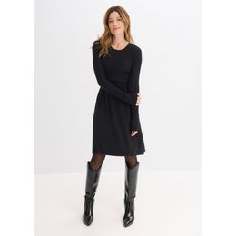 bonprix Strickkleid aus Viskose-Mix, schwarz
