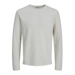 Jack & Jones Strickpullover JACK & JONES "JJSHAWN KNIT CREW NECK", Damen, Gr. S, wei&szlig; (cloud dancer), Strick, Obermaterial: 70% Baumwolle, 30% Polyester, unifarben, regular fit, Rundhals, Pullover Strickpullover
