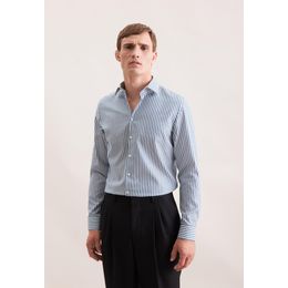 Businesshemd Seidensticker "Schwarze Rose", Herren, Gr. M (40), normale &Auml;rmell&auml;ngen, sage gr&uuml;n, 100% Baumwolle, gestreift, slim fit, 2-Knopf-Manschette, Hemden, Slim 1/1 Kentkragen Gestreift
