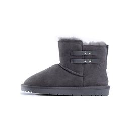 NICEBAY Leder-Winterboots "Brahms" in Grau - 80% | Gr&ouml;&szlig;e 37 | Damen-stiefel