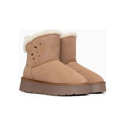 NICEBAY Leder-Winterboots "Sacha" in Beige - 73% | Gr&ouml;&szlig;e 41 | Damen-stiefel
