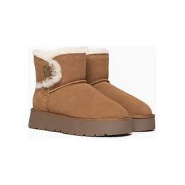 NICEBAY Leder-Winterboots "Labriela" in Beige - 75% | Gr&ouml;&szlig;e 39 | Damen-stiefel