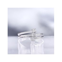 DIAMOND & CO Wei&szlig;gold-Ring "Nous Trois" mit Diamanten - 79% | Gr&ouml;&szlig;e 54 | Schmuck