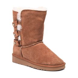NICEBAY Leder-Winterboots "Bernie" in Hellbraun - 73% | Gr&ouml;&szlig;e 38 | Damen-stiefel