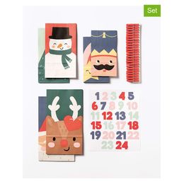 folia PAPER 72tlg. Adventskalender-Set "Santa & Freinds" in Gr&uuml;n/ Rot/ Blau - 35% | Kinder-kreativspielzeug