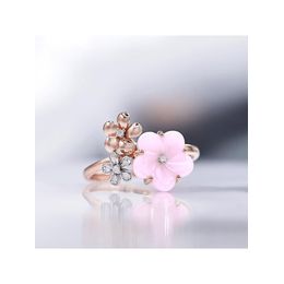 DIAMOND & CO Ros&eacute;gold-Ring "Floraisons" mit Diamanten - 81% | Gr&ouml;&szlig;e 54 | Schmuck