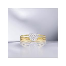 CARATELLI Gold-Ring "Grav&eacute; dans mon Ceour" mit Diamanten - 71% | Gr&ouml;&szlig;e 58 | Schmuck