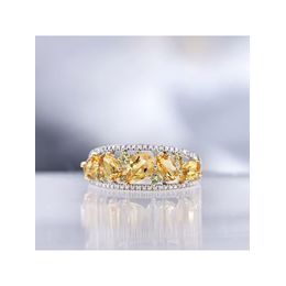 CARATELLI Gold-Ring "Olivines" mit Diamanten - 77% | Gr&ouml;&szlig;e 56 | Schmuck