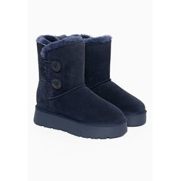 Gooce Leder-Winterboots "Hubbard" in Dunkelblau - 55% | Gr&ouml;&szlig;e 41 | Damen-stiefel