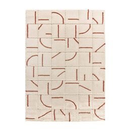 Atticgo Hochflor-Teppich "Brenda" in Creme/ Rot - 63% | Gr&ouml;&szlig;e 160x230 cm |