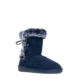 NICEBAY Leder-Winterboots "Bllisa" in Dunkelblau - 74% | Gr&ouml;&szlig;e 38 | Damen-stiefel