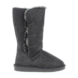 NICEBAY Leder-Winterstiefel "Meander" in Dunkelgrau - 69% | Gr&ouml;&szlig;e 41 | Damen-stiefel