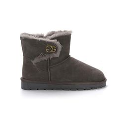 NICEBAY Leder-Winterboots "Labriela" in Grau - 73% | Gr&ouml;&szlig;e 39 | Damen-stiefel