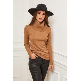L'armoire de Suzette Rollkragenpullover in Camel - 64% | Gr&ouml;&szlig;e 38/40 | Damen-pullover-cardigans