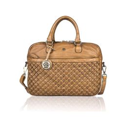 Bellicci Leder-Businesstasche "Presley" in Cognac - (B)37,5 x (H)27 x (T)5 cm - 48% | Damen-taschen